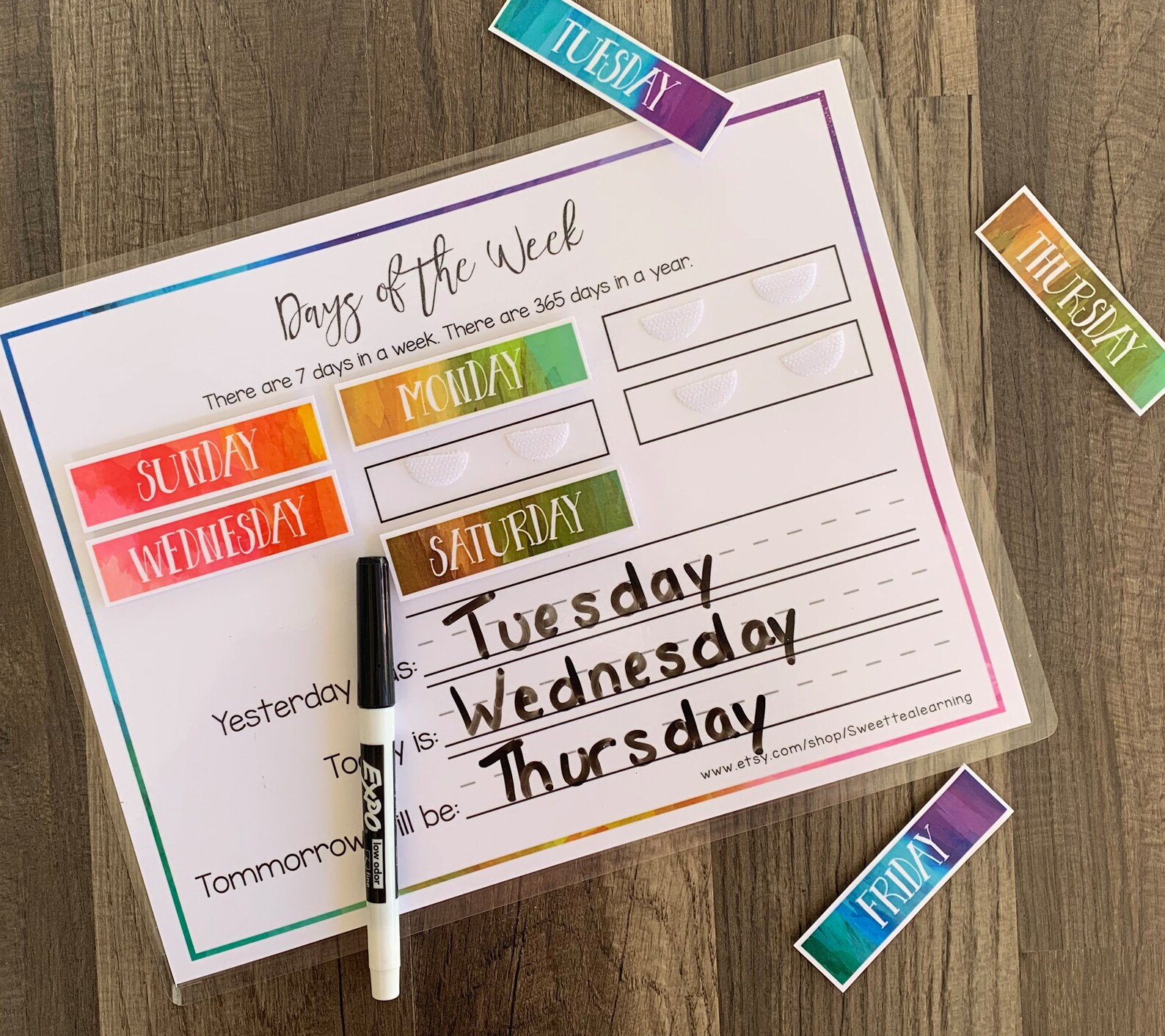 Days of the Week Learning Puzzle - Kindergarten Preschool First Grade ...