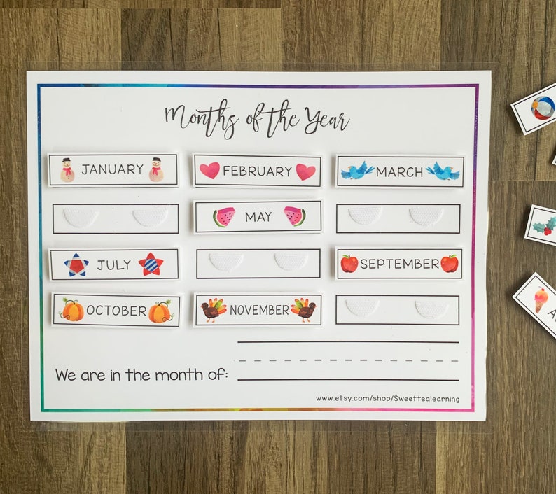 Months of the Year Puzzle Preschool Kindergarten First Grade | Etsy