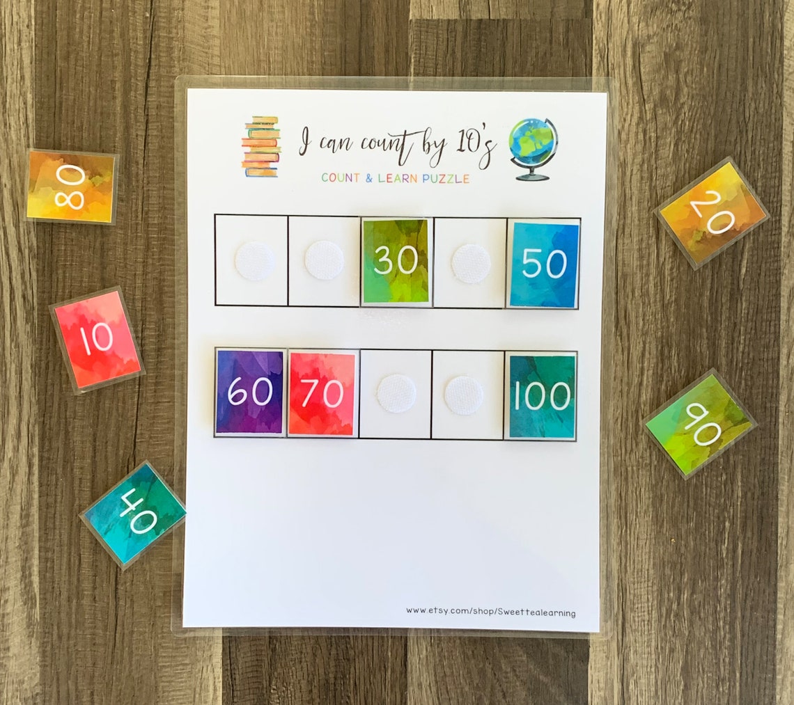 Counting by 10's Puzzle Tens Family Preschool Numbers - Etsy