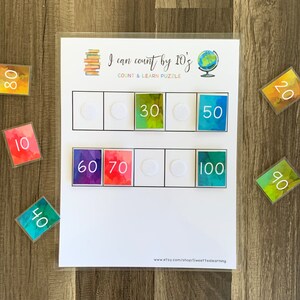 Counting by 10's Puzzle - Tens Family - Preschool Numbers - First Grade ...