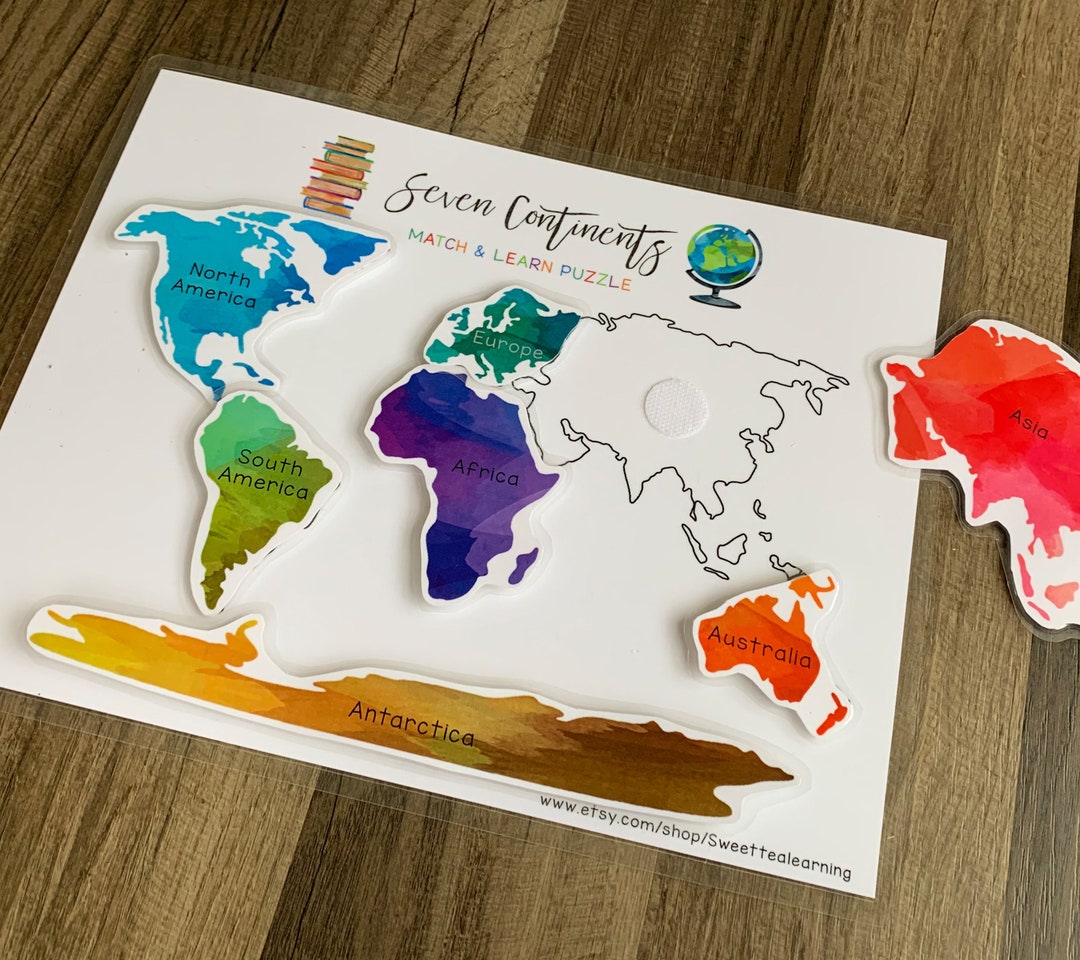Seven Continents Puzzle Preschool Busy Book Homeschool Activities ...