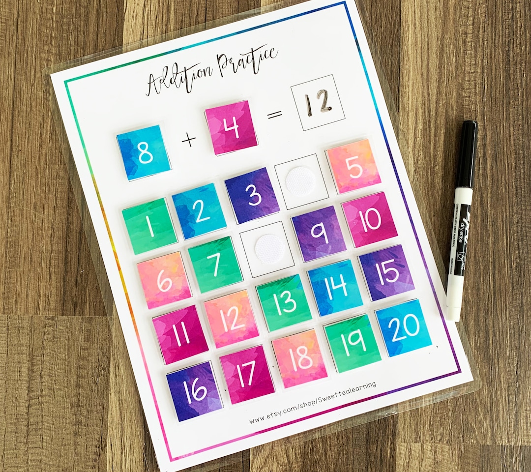 Addition Practice - Math Adding Worksheet - Homeschool Lesson - Busy ...