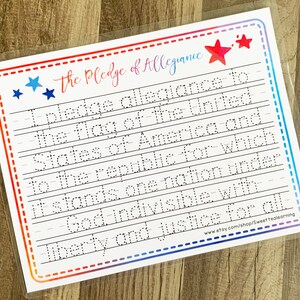 The Pledge of Allegiance Set - United States - Worksheet Lesson ...