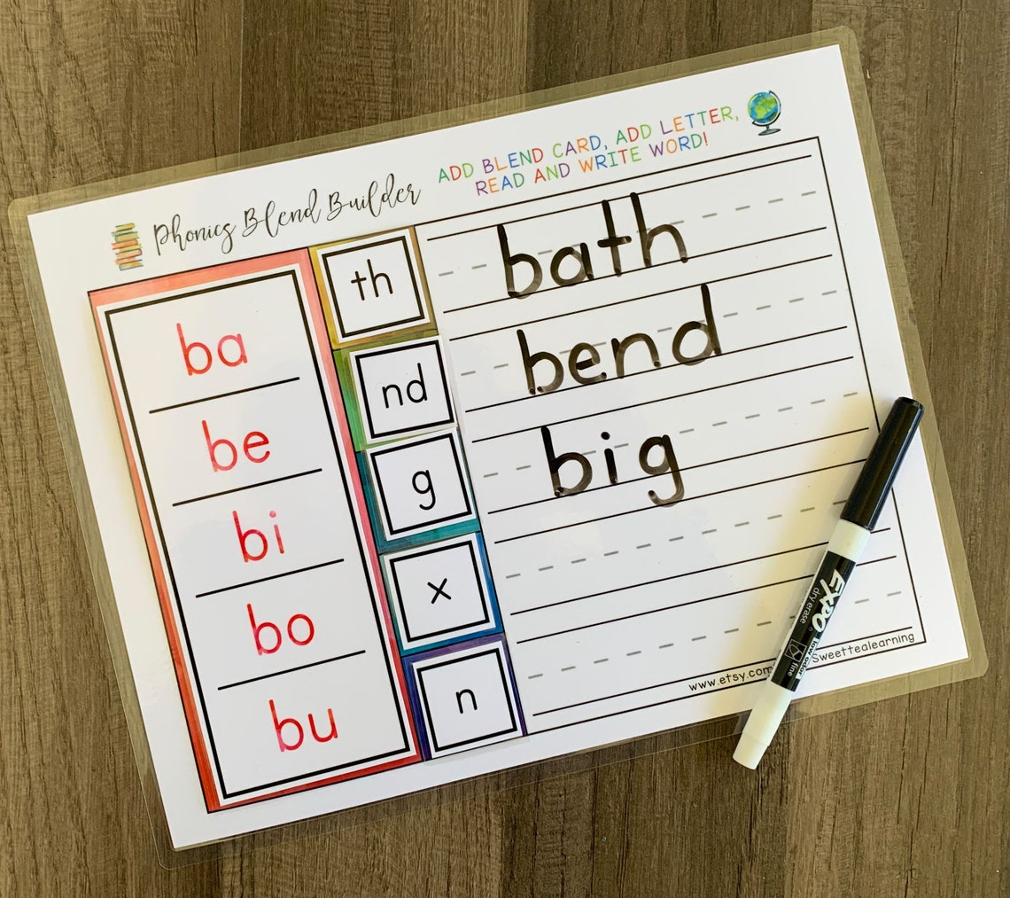 Phonics Blend Word Building Game Early Reading Skills | Etsy