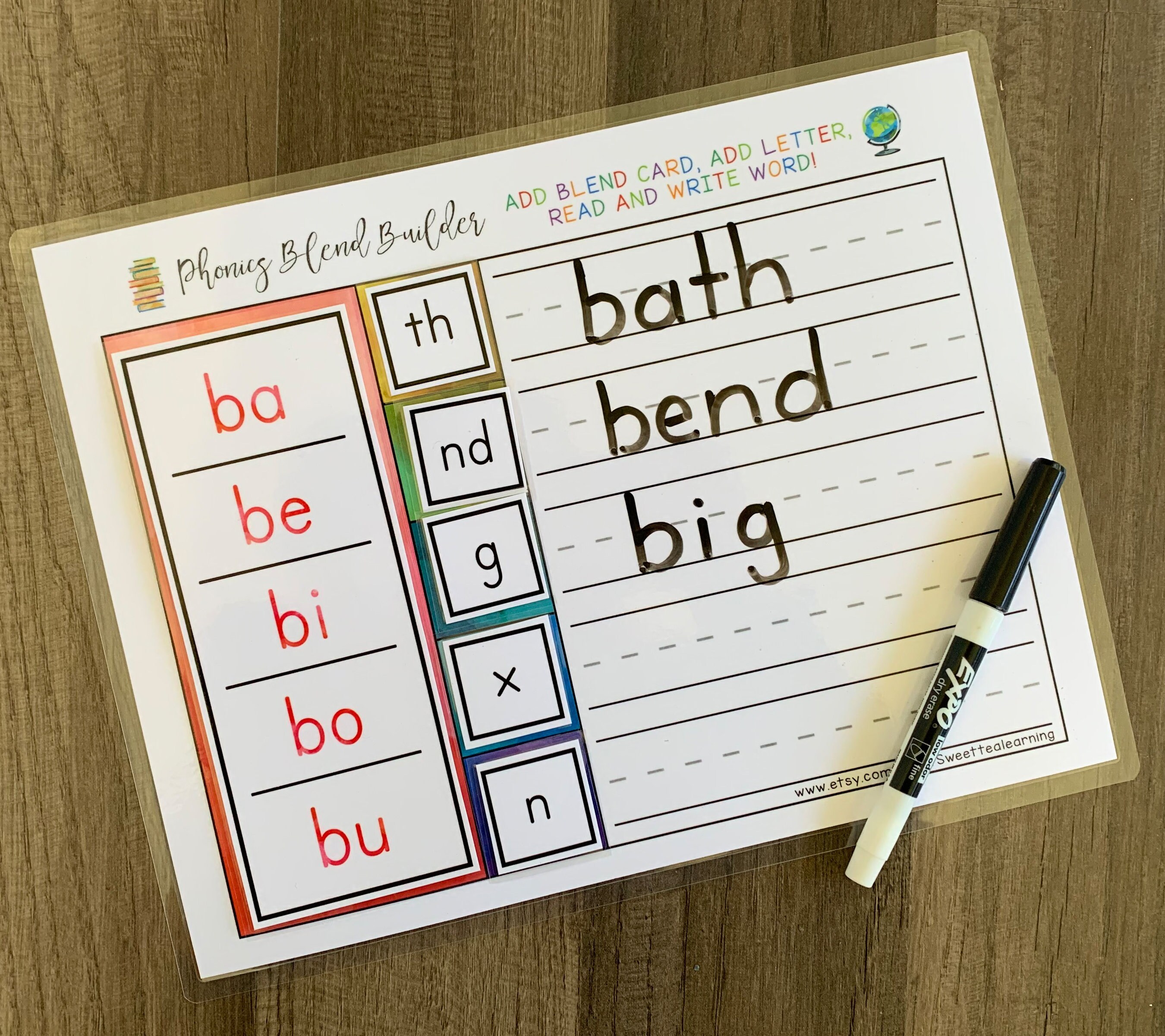 Phonics Blend Word Building Game Early Reading Skills | Etsy