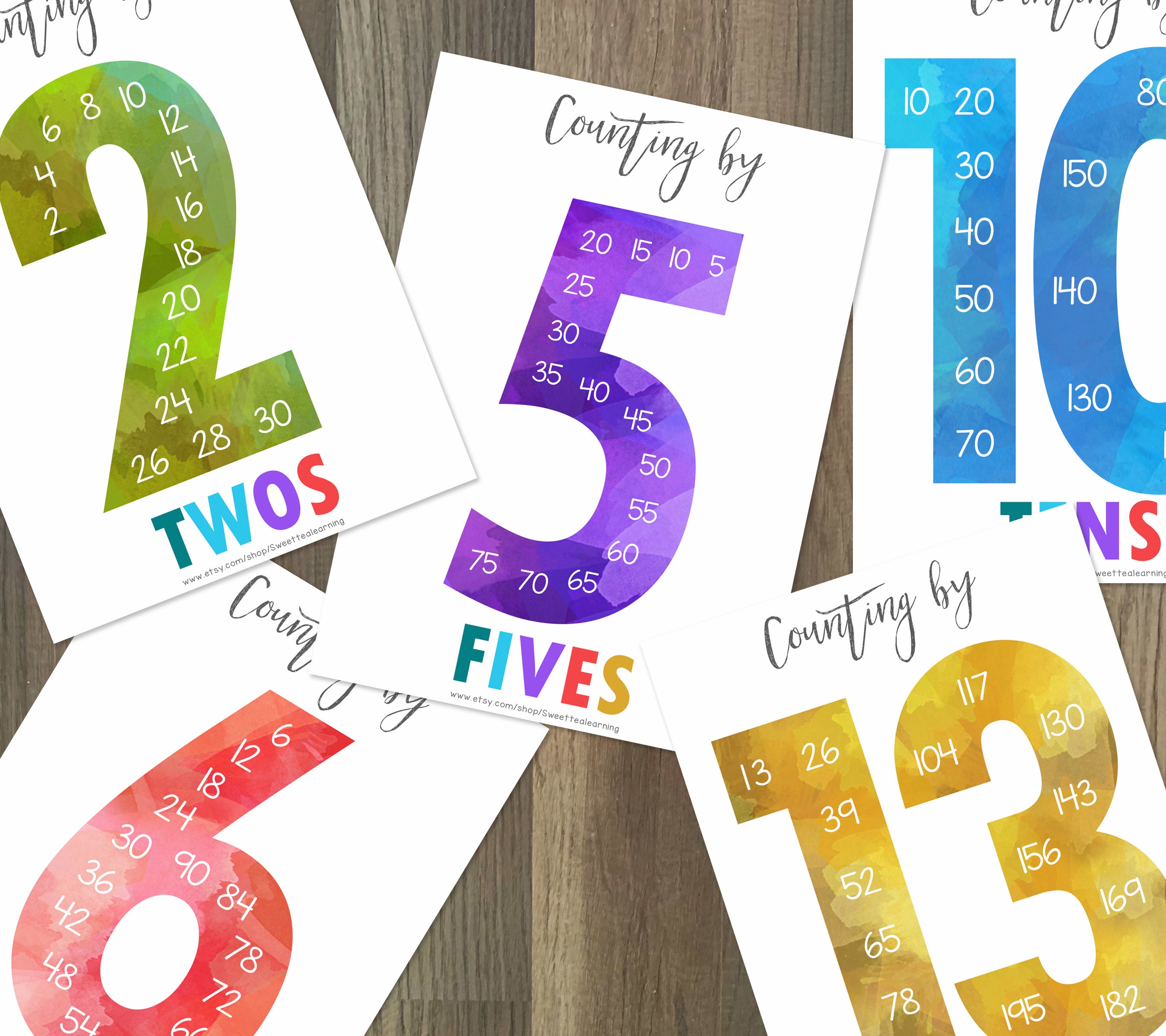 Mulitplication and Skip Counting Bundle Square Chart Math - Etsy