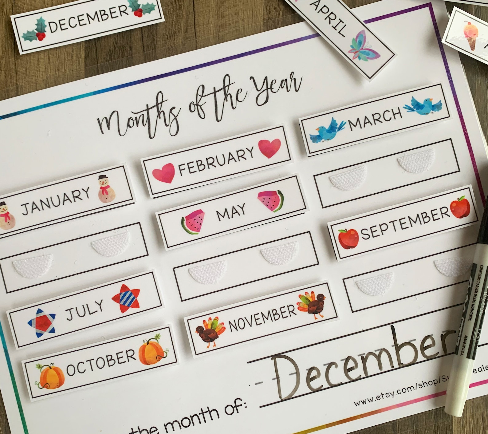 Months of the Year Puzzle Preschool Kindergarten First Grade - Etsy
