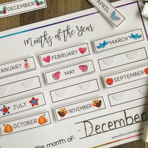 Months of the Year Puzzle - Preschool Kindergarten First Grade ...