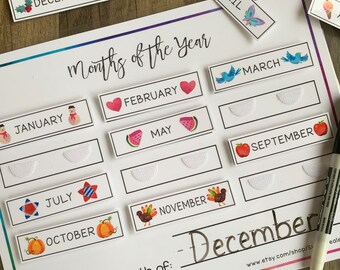 Months of the Year Worksheets for Kids Circle Time Wheel and Tracing ...