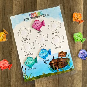 Contractions Learning Game - Fishing for Contractions - Preschool ...