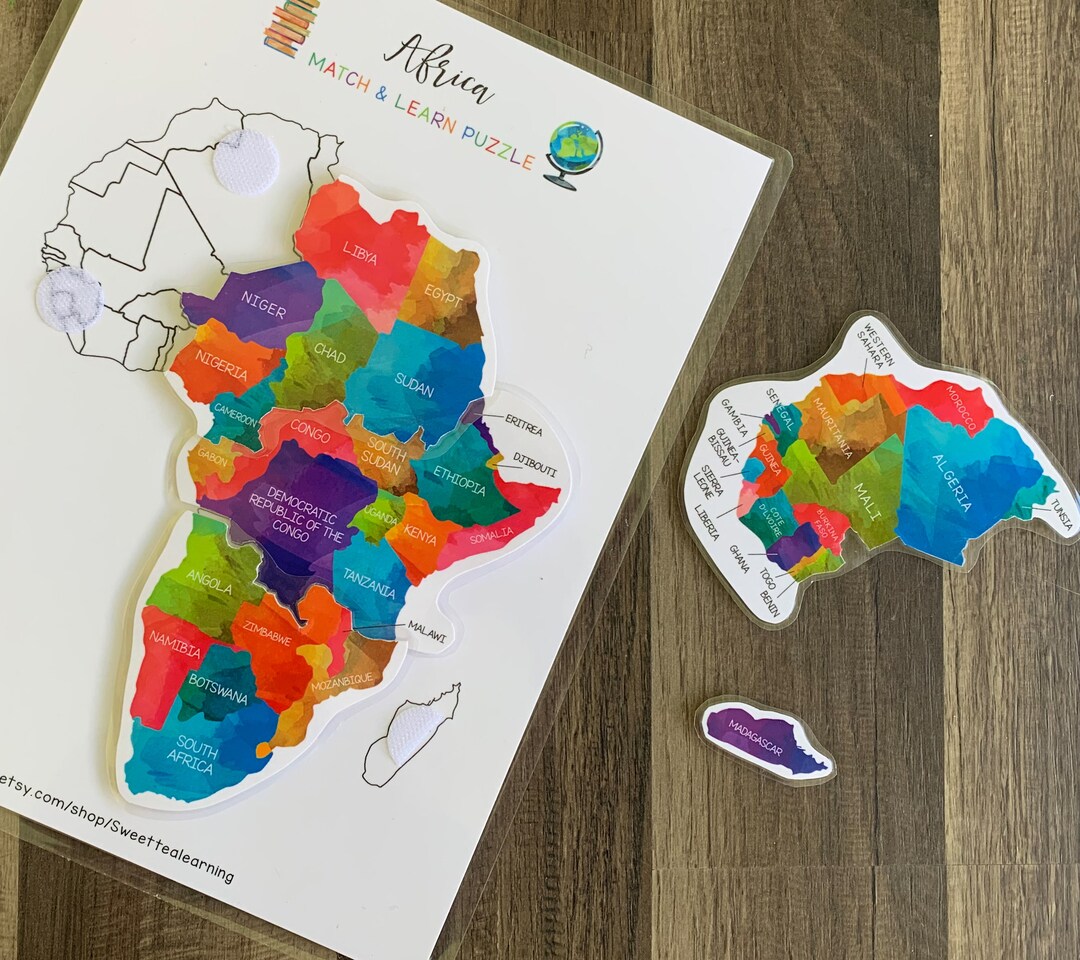 Africa Puzzle Map - Kids Printable Learning Worksheet - Busy Book ...