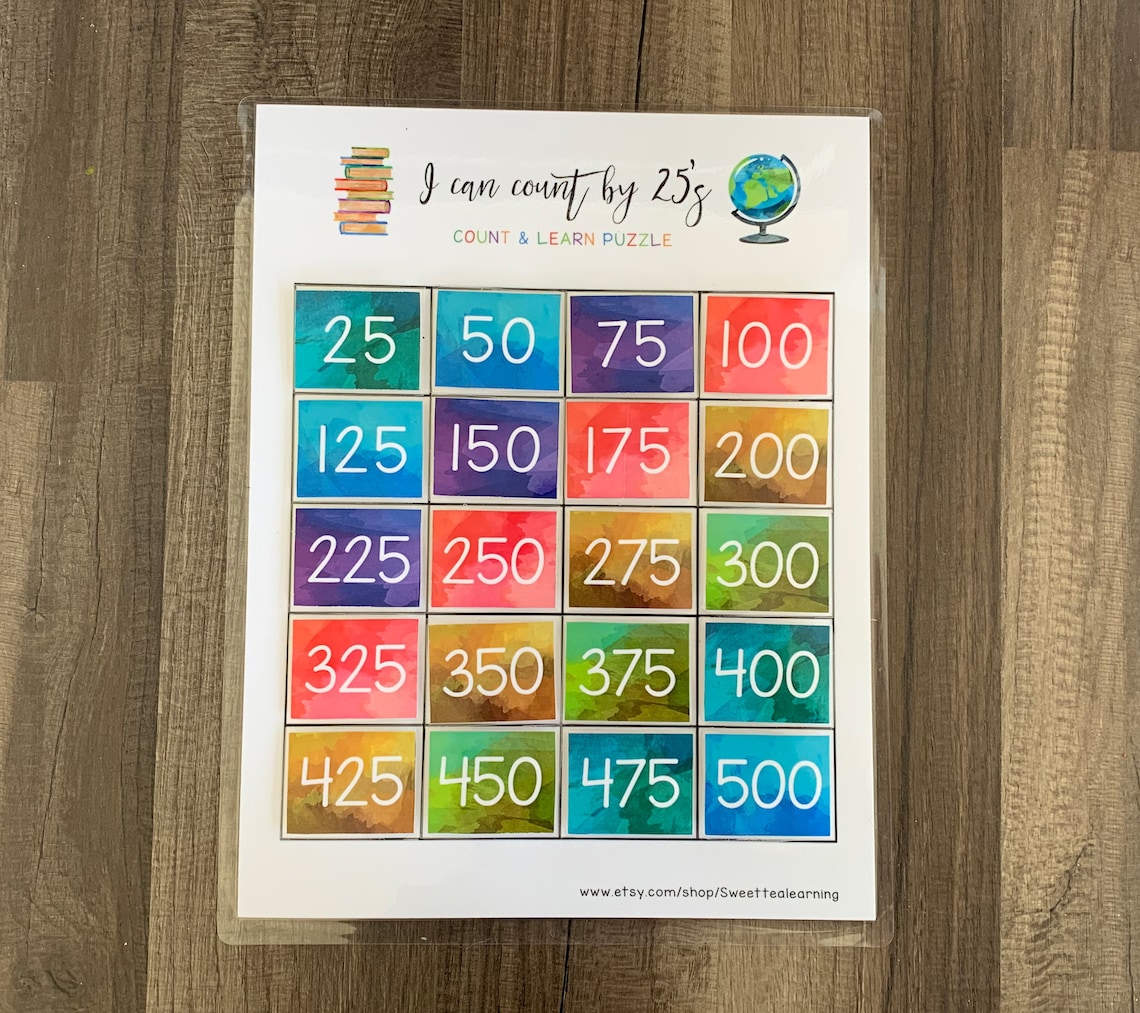 Count by 25 - Twenty Five Number Puzzle - Kids Learning Game - First ...