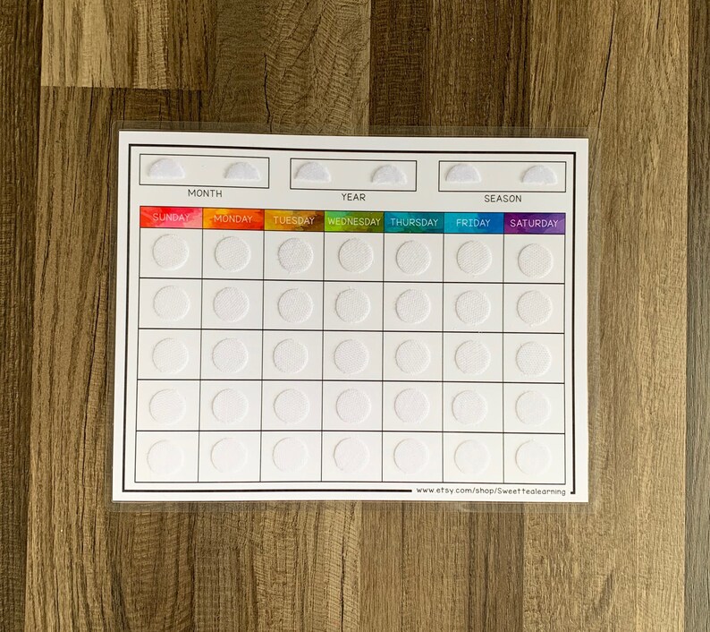 Perpetual Learning Calendar Printable Calendar Homeschool | Etsy