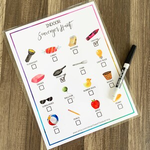 Indoor Kids Scavenger Hunt - Rainy Day Fun - Childrens Printable Game ...