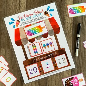 Place Value Learning Math Game - Ice Cream Popsicle Stand - Homeschool ...