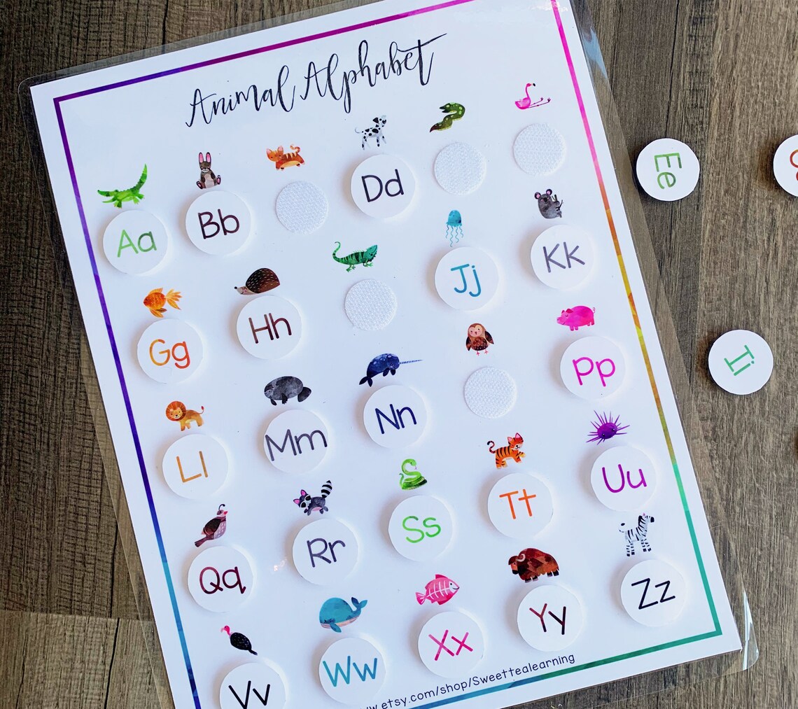 Animal Alphabet Puzzle Preschool Learning Kindergarten | Etsy