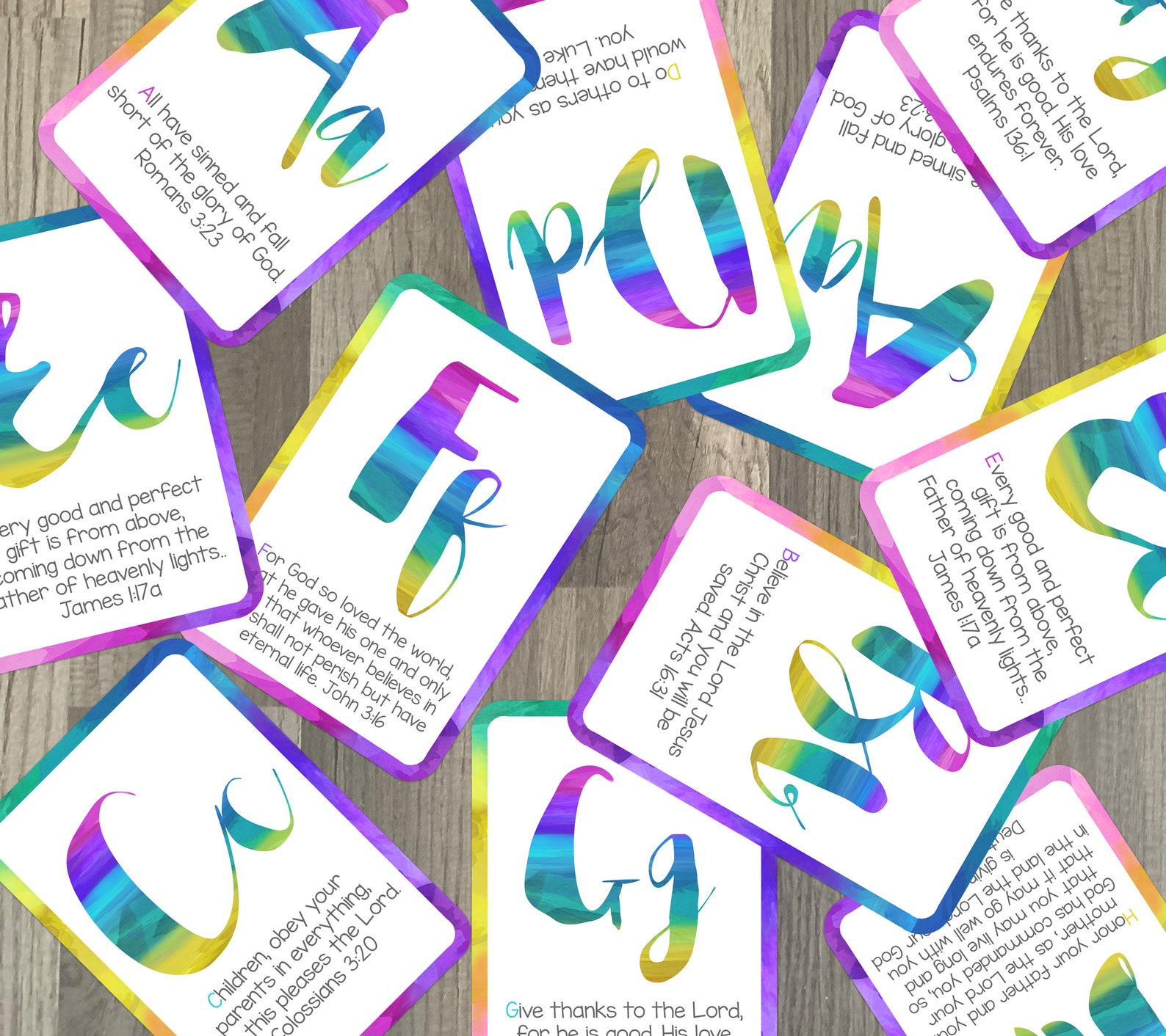 Bible Verse Flash Cards - Memory Verse Lesson Printable - First Second ...