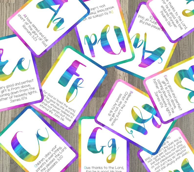 Bible Verse Flash Cards - Memory Verse Lesson Printable - First Second ...