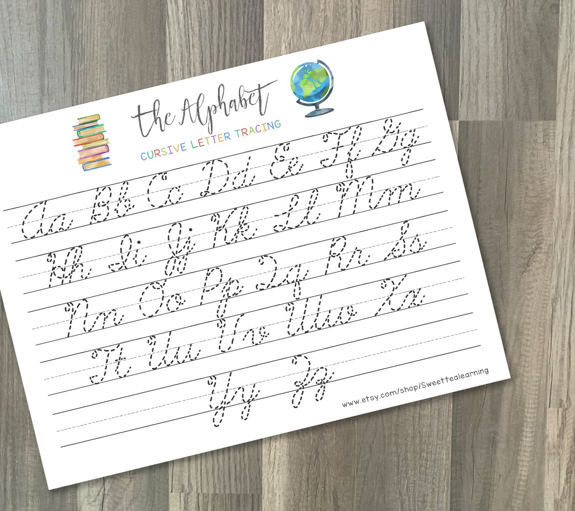 Cursive Letter Tracing Practice - Preschool First and Second Grade ...