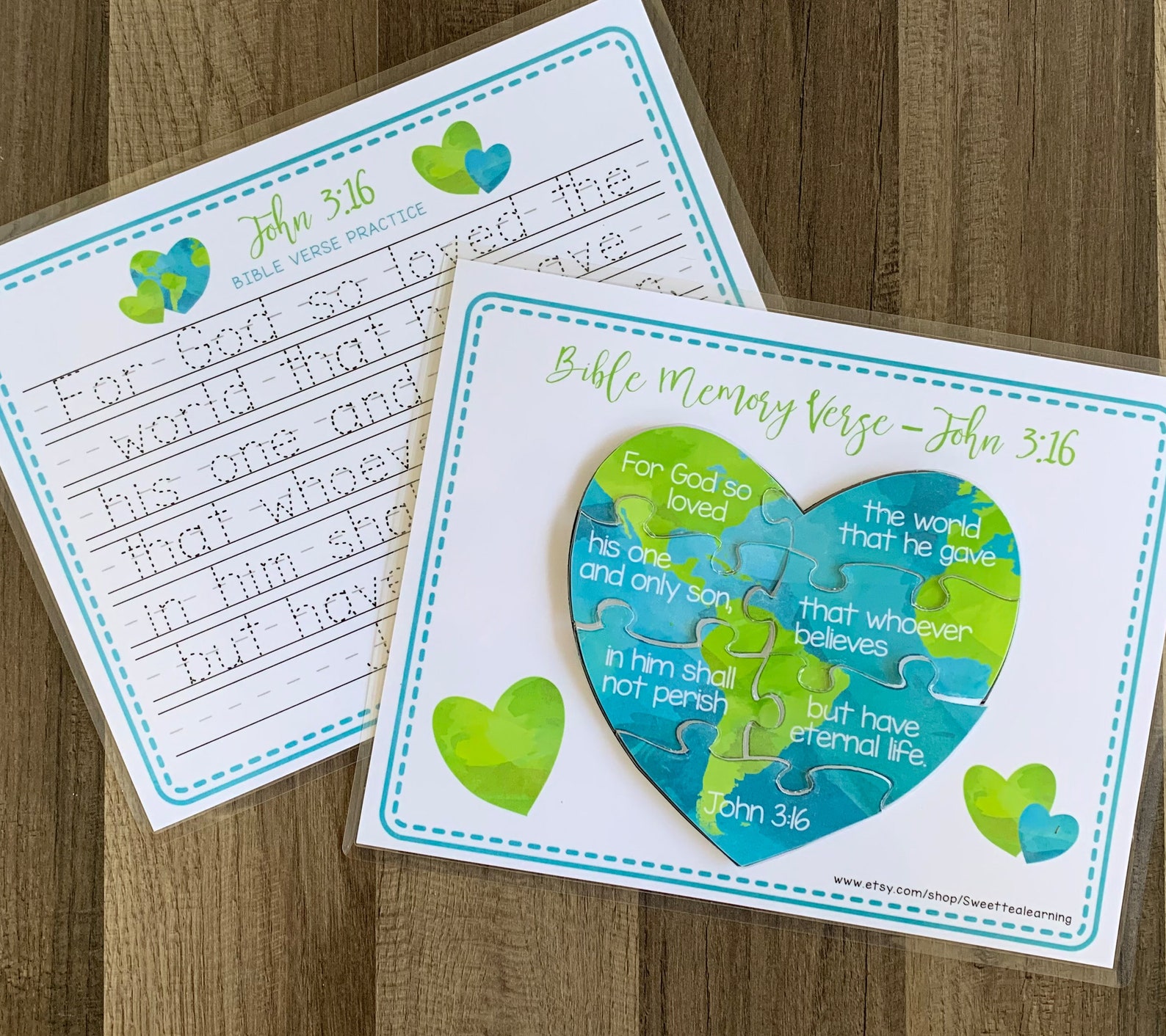 Memory Verse Practice - John 3:16 - Kids Bible Verse Activity - Tracing ...