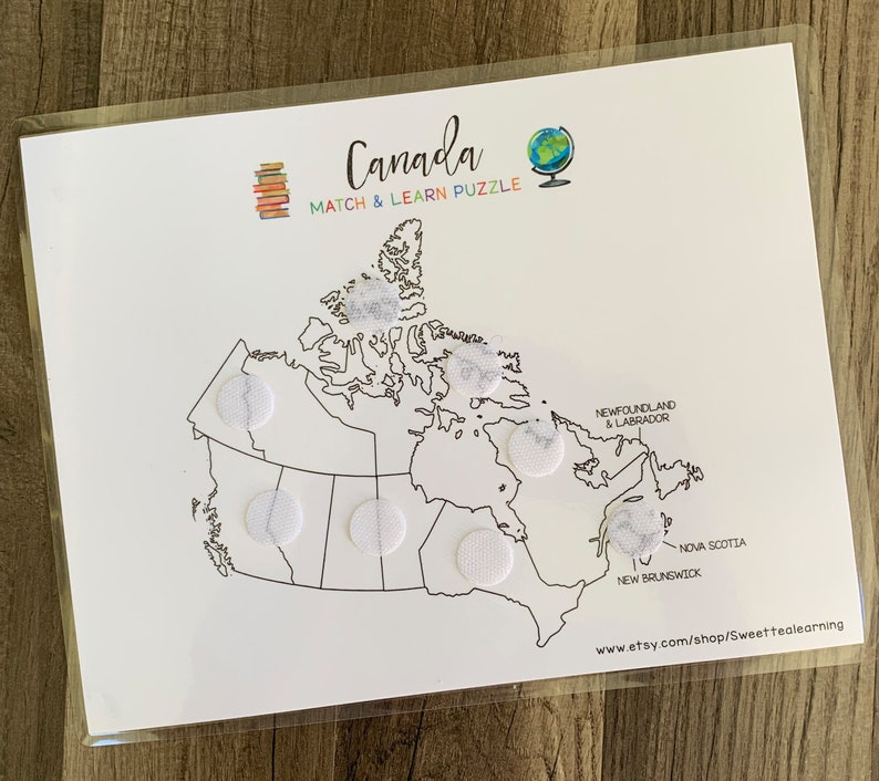 Canada Printable Map Kids Learning Puzzle Busy Book Binder - Etsy Canada