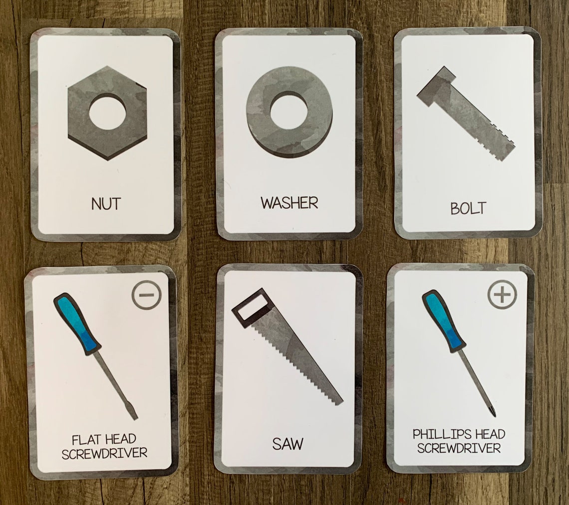 Kids My Toolbox Learning Game Set Puzzle and Flash Cards - Etsy