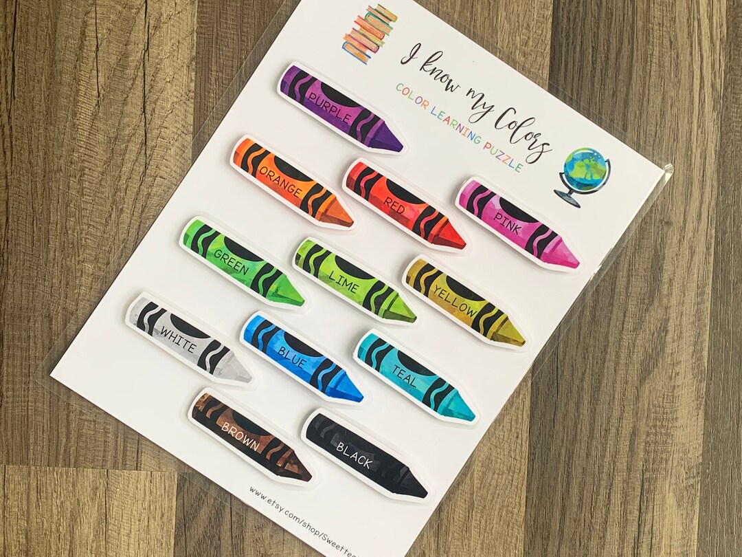 Crayon Colors Matching Puzzle - Preschool Busy Book - Homeschool ...