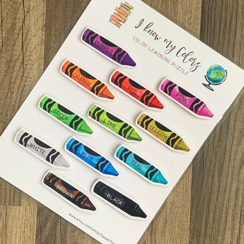 Crayon Colors Matching Puzzle Preschool Busy Book - Etsy