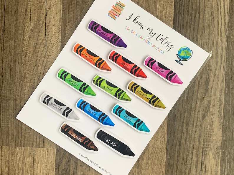 Crayon Colors Matching Puzzle Preschool Busy Book - Etsy