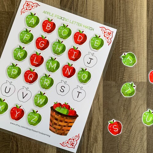 Alphabet Match Puzzle Kids Letter Game Preschool - Etsy