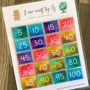 Counting by 5's - Fives Math Puzzle - Number Learning Resources ...