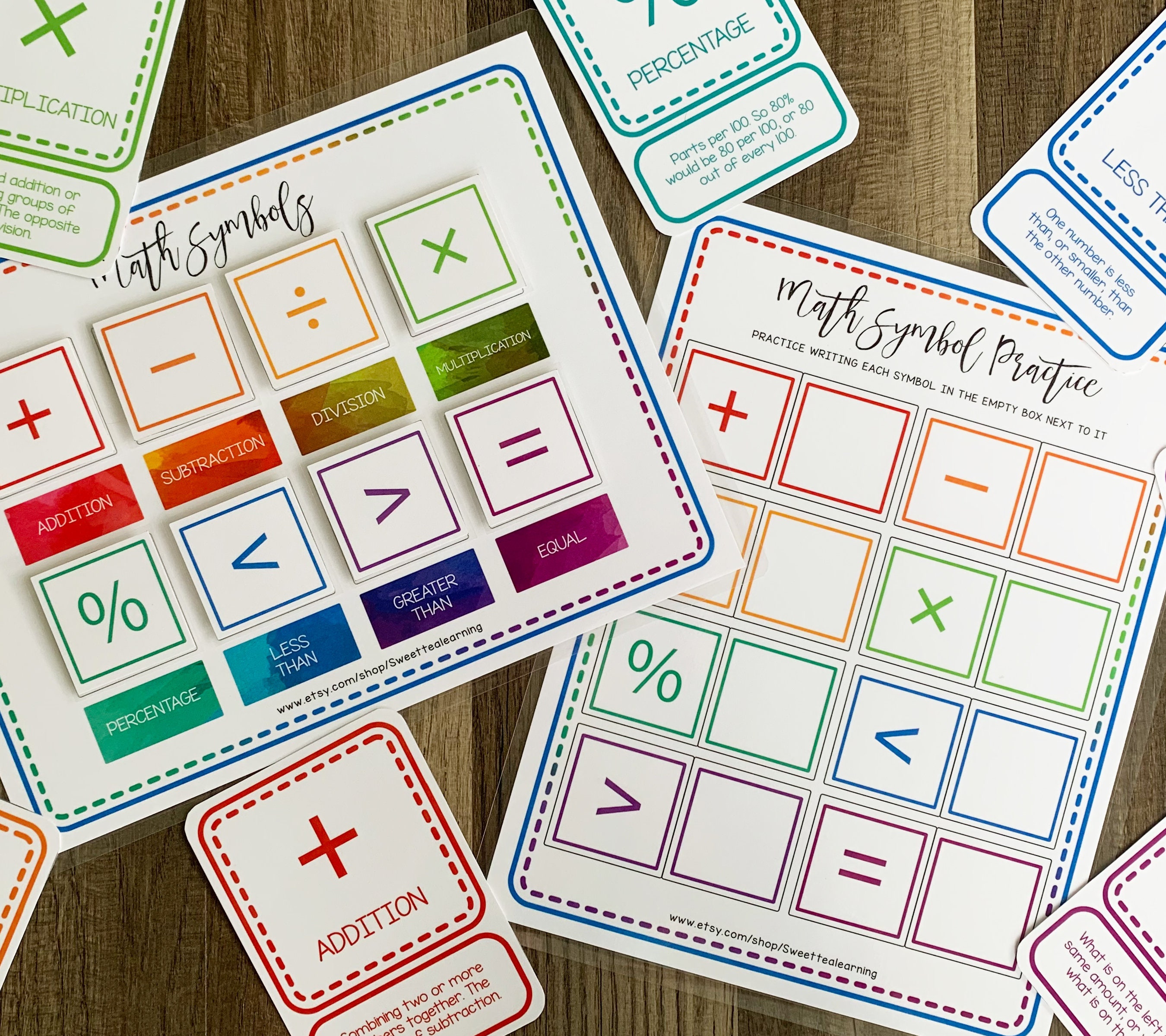 Math Symbols Skill Set Math Match Busy Book Activity Binder Number ...