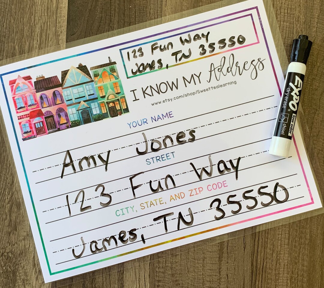Address Practice - Preschool Homeschool Learning - Kids Printable ...