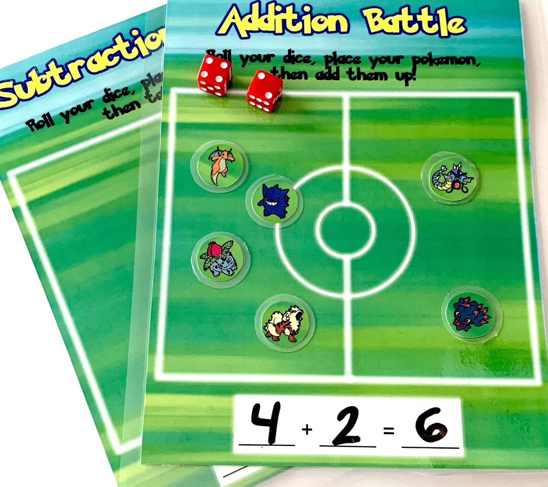 Monster Battle Math Game - Printable Homeschool Busy Book Worksheet ...