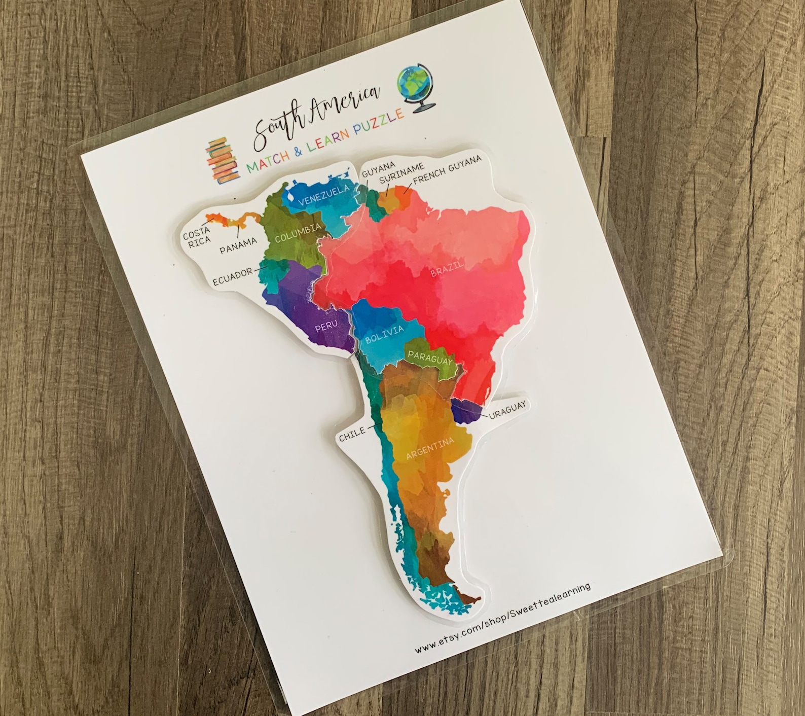 South America Puzzle Map - Kids Geography Lesson - Childrens Printable ...