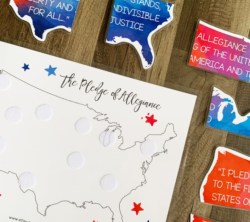 The Pledge of Allegiance Set United States Worksheet - Etsy