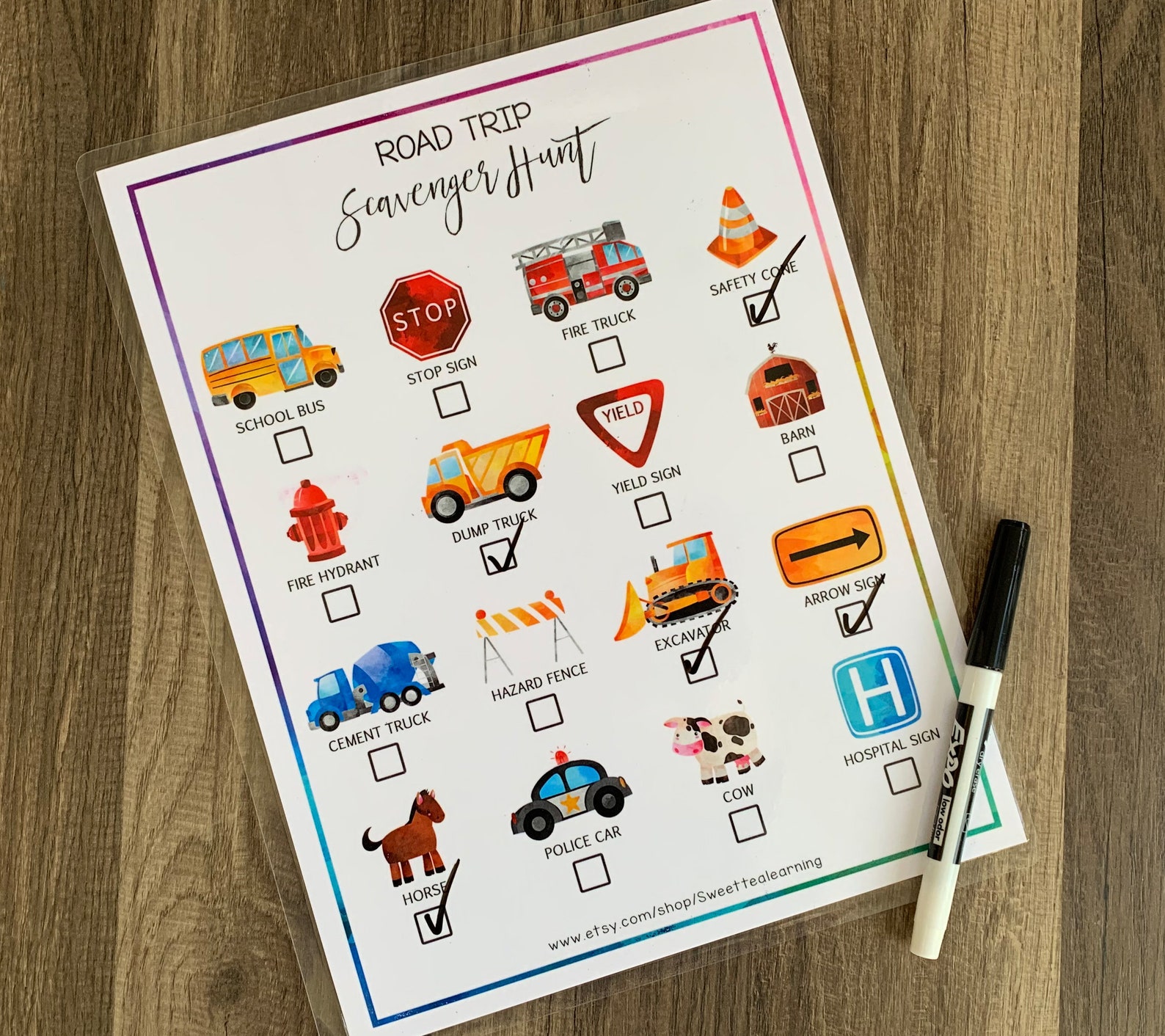 Road Trip Scavenger Hunt Family Games Download Digital File Travel Game ...