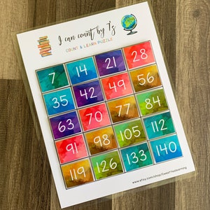 Counting by Sevens Puzzle Printable Digital Download Preschool Math ...