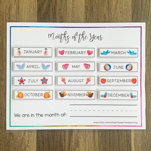 Months of the Year Puzzle - Preschool Kindergarten First Grade ...