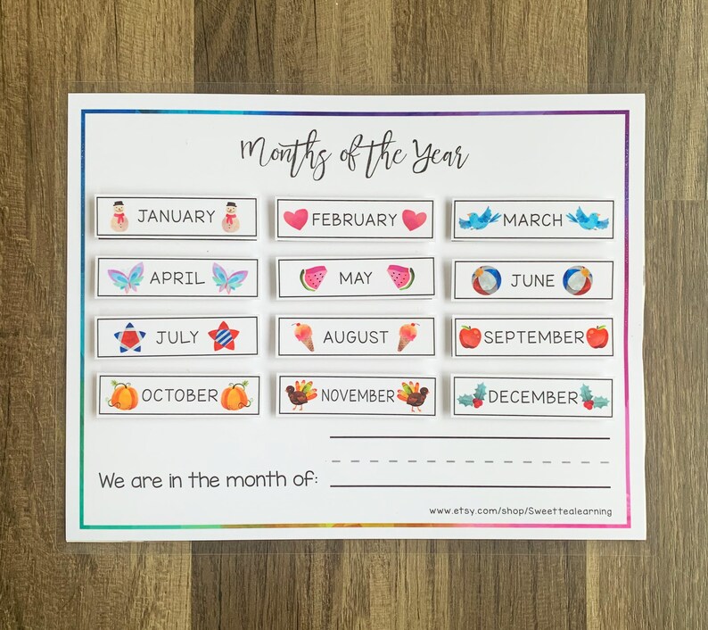 Months of the Year Puzzle Preschool Kindergarten First Grade - Etsy