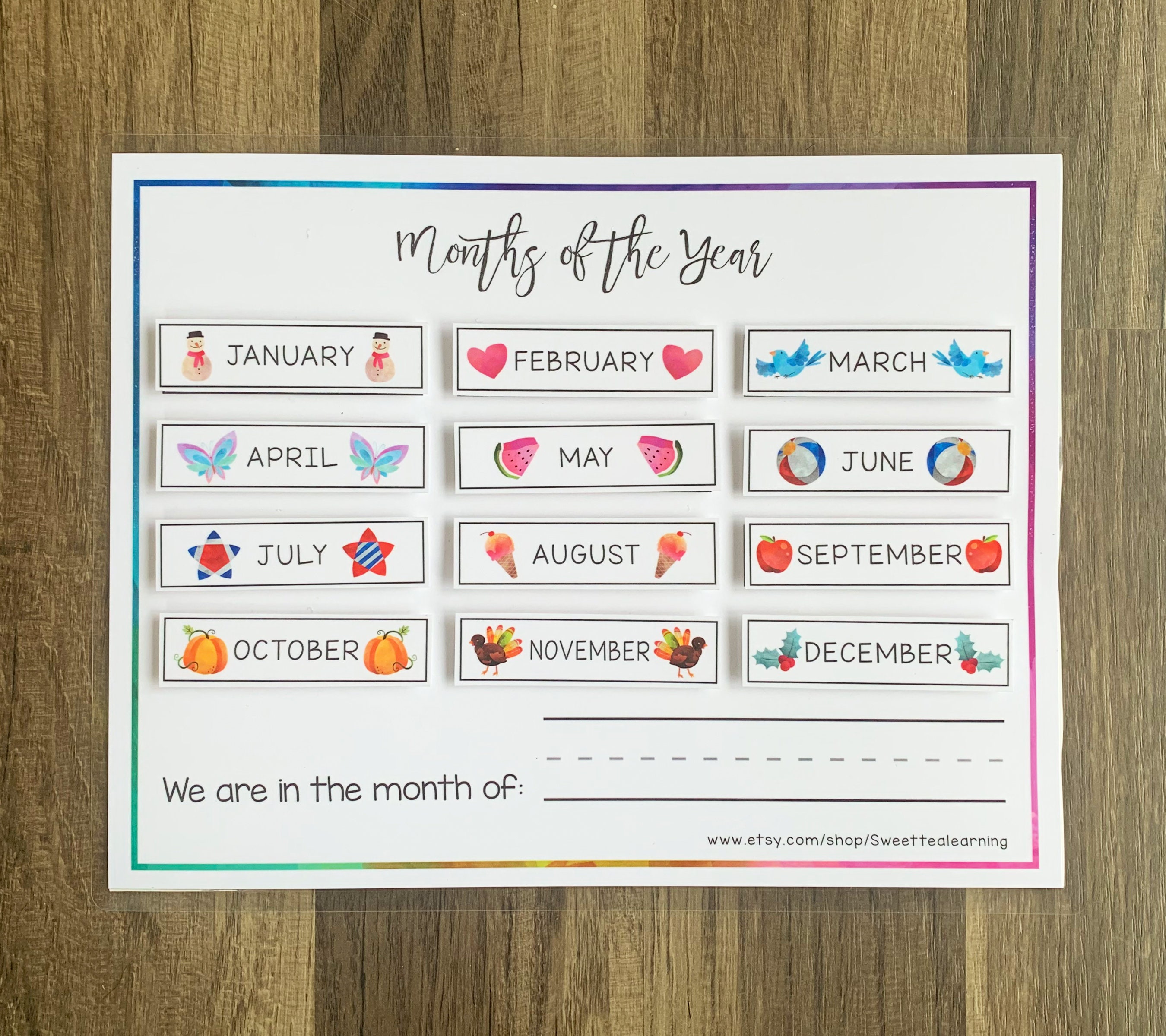 Months of the Year Puzzle Preschool Kindergarten First Grade | Etsy