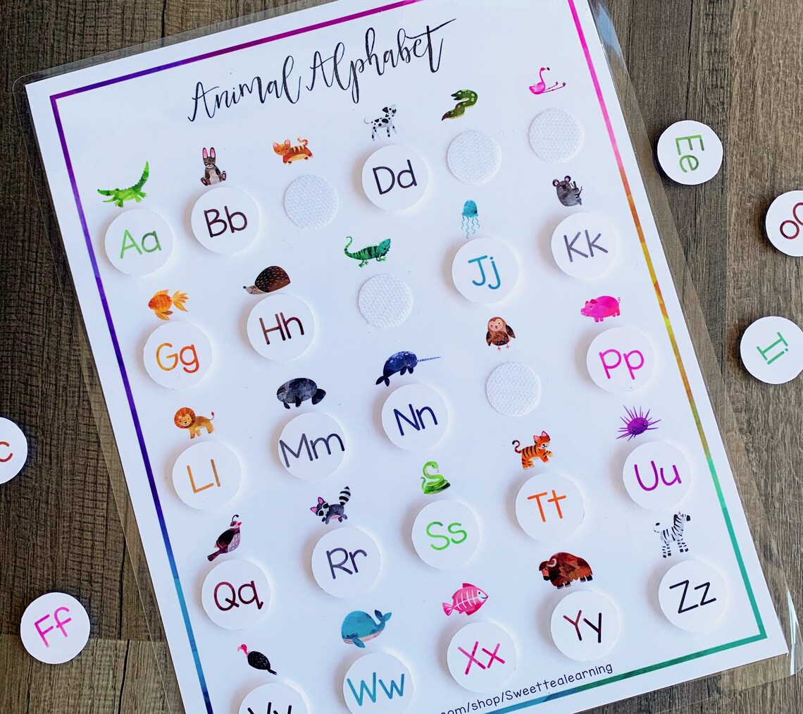 Animal Alphabet Puzzle Preschool Learning Kindergarten | Etsy
