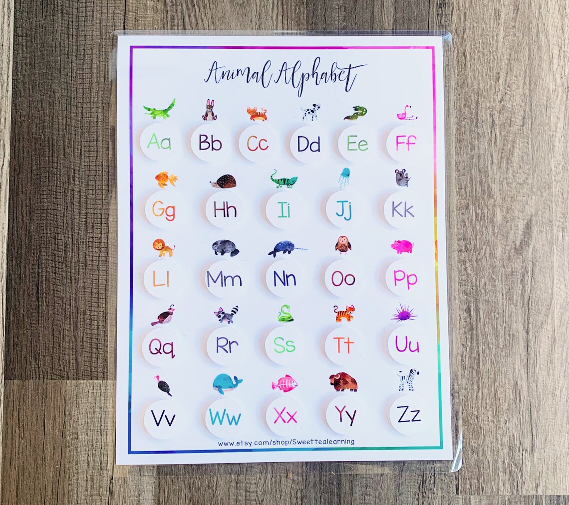 Animal Alphabet Puzzle Preschool Learning Kindergarten | Etsy