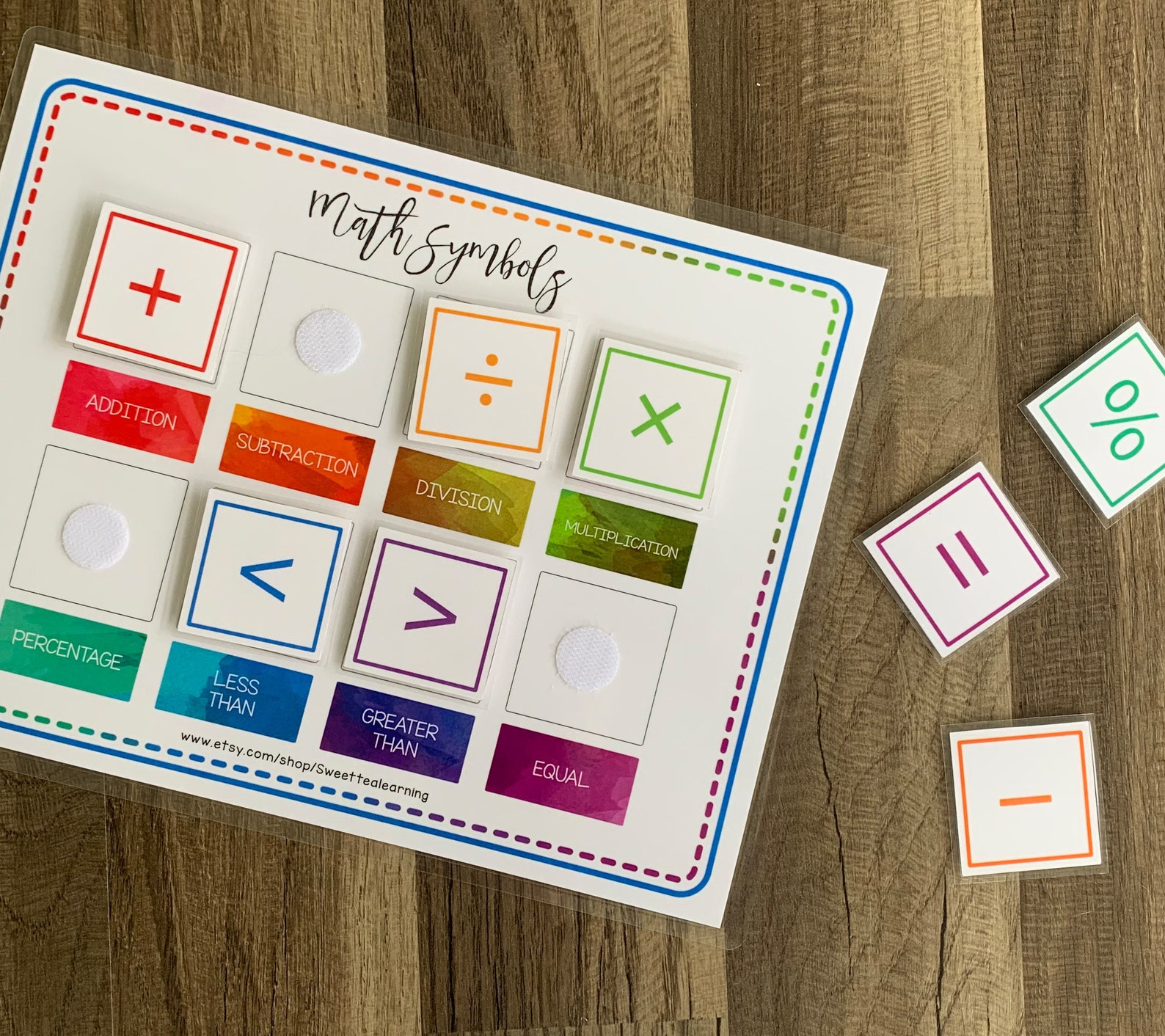 Math Symbols Skill Set Math Match Busy Book Activity Binder Number ...