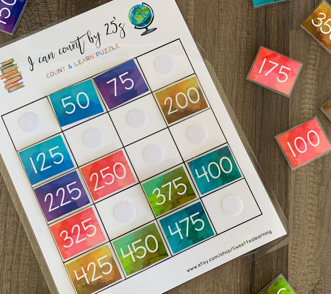 Count by 25 - Twenty Five Number Puzzle - Kids Learning Game - First ...