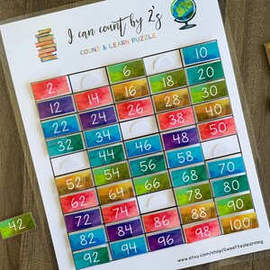 Counting by 2's - Two's Puzzle - Math Learning Twos - Preschool First ...