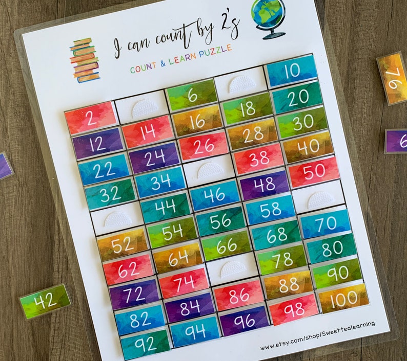 Counting by 2's - Two's Puzzle - Math Learning Twos - Preschool First ...