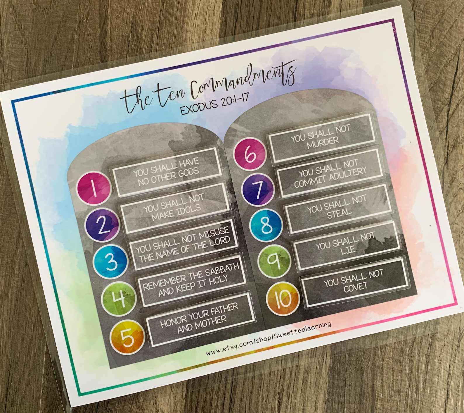Ten Commandments Printable Puzzle Kids Bible Game - Etsy