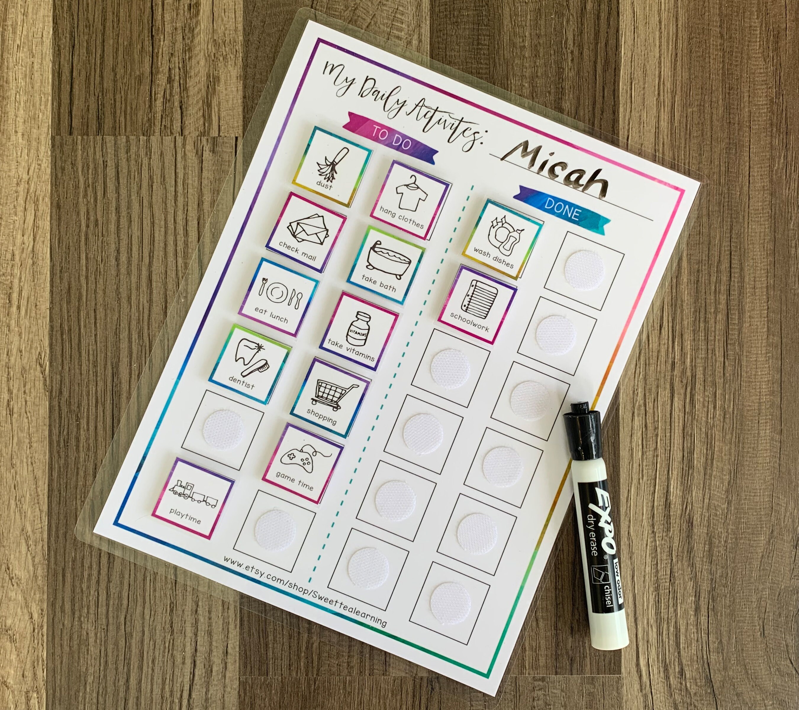 Daily Activities Chore Responsibility Chart Full Day Routine | Etsy