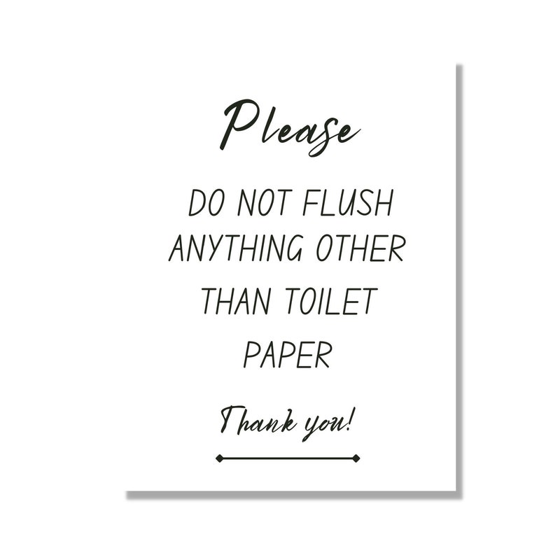 Sign Do Not Throw Paper Toilet - Etsy